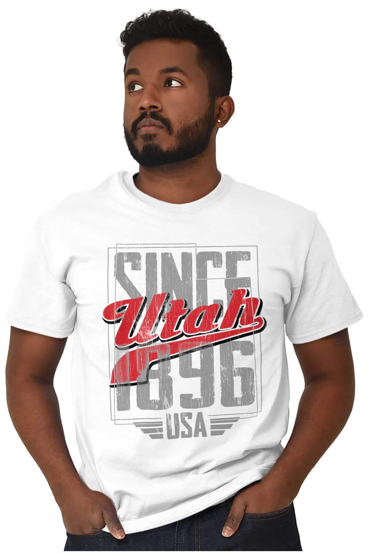 Utah UT Vintage Athletic Letters Men's Graphic T Shirt Tees Brisco ...