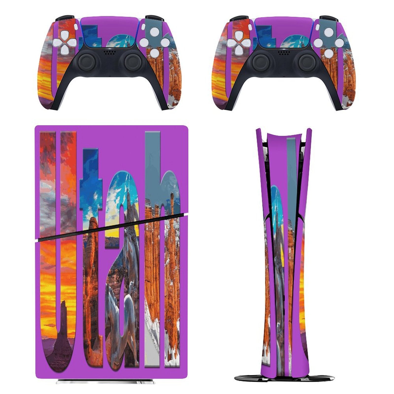 Utah,Urban Background, Font Design PS5/PS5 Slim Digital Disc Skin ...