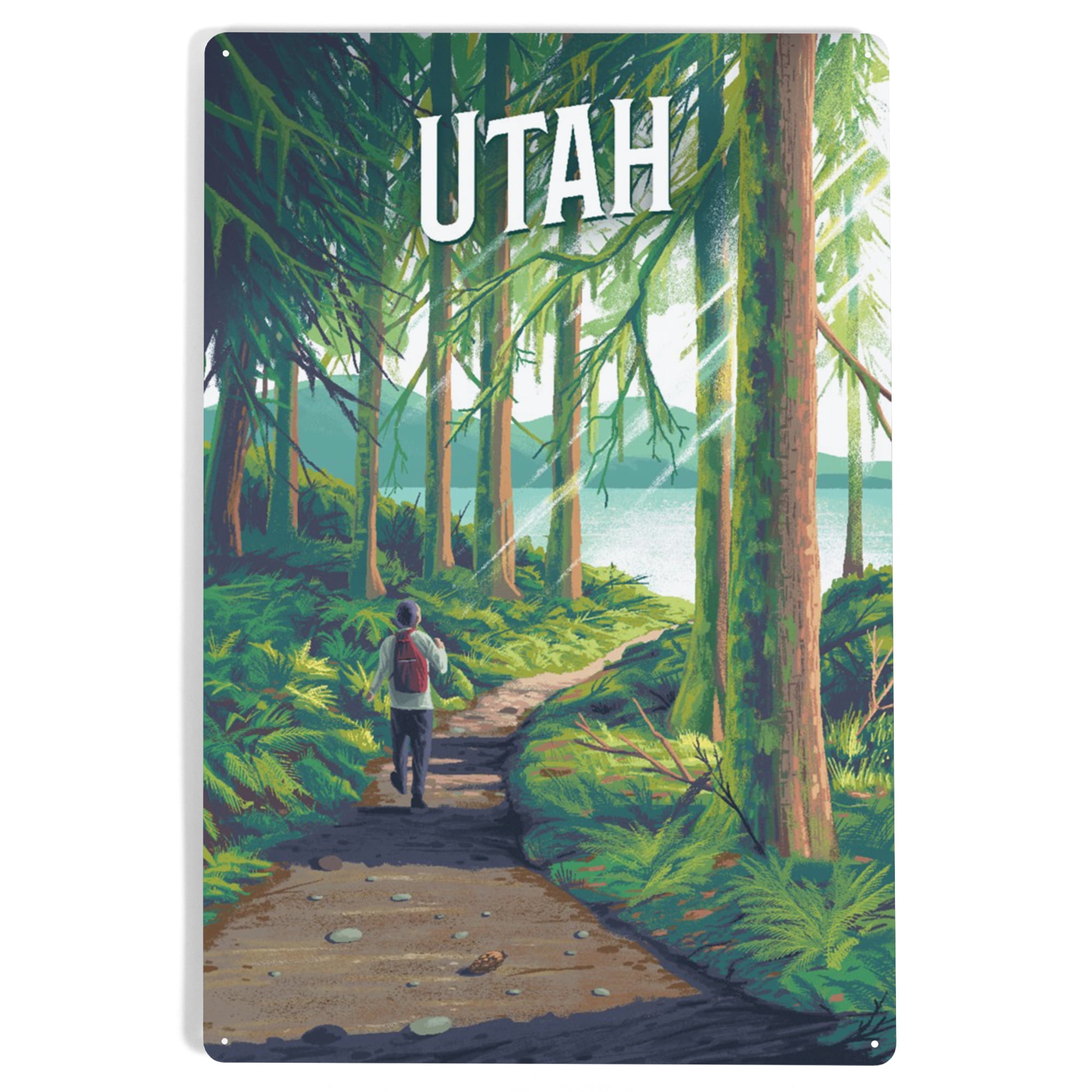 Utah, Walk in the Woods, Day Hike (12x18 Aluminum Art, Indoor Outdoor ...