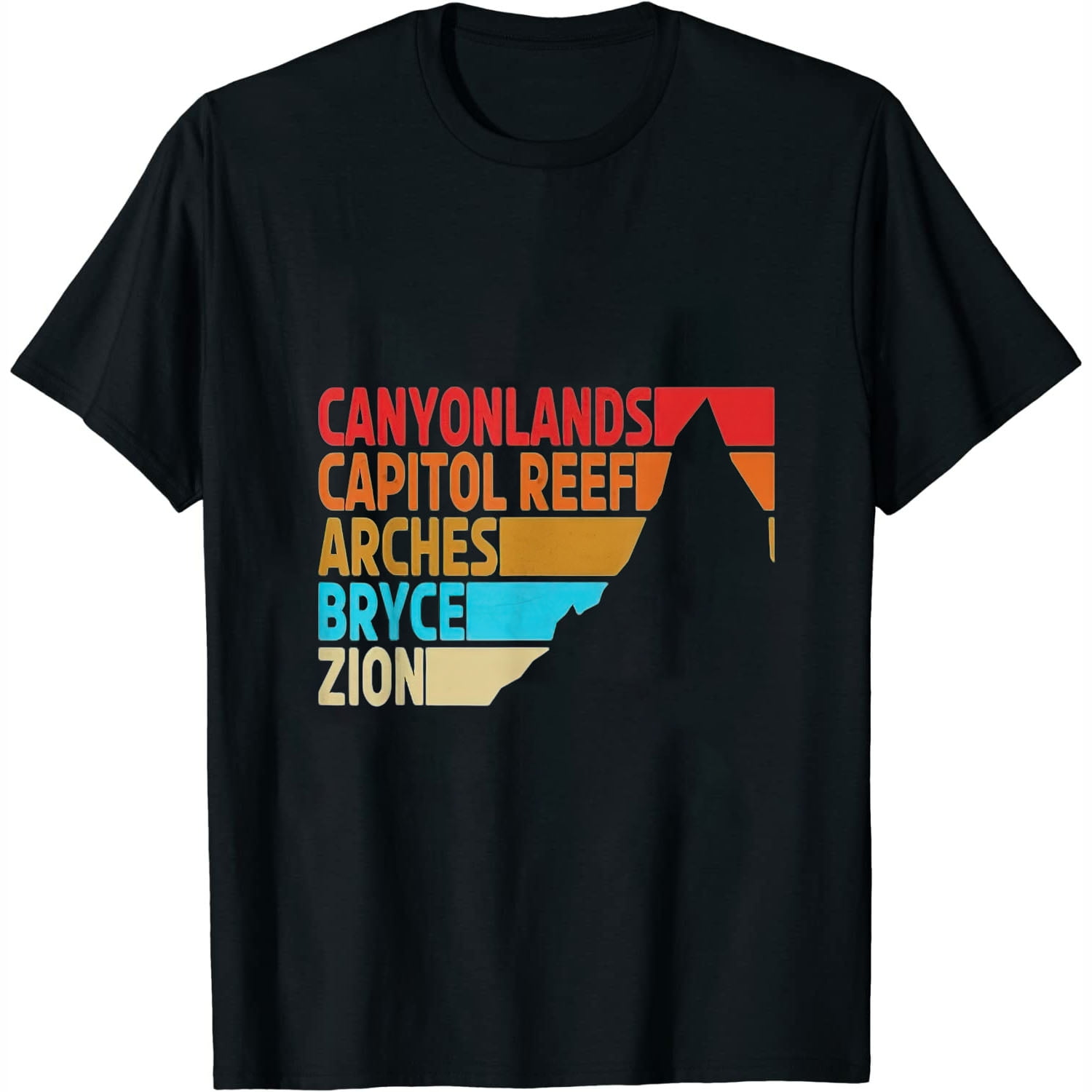 Utahs The Mighty Five National Parks Womens T-Shirt Black - Walmart.com