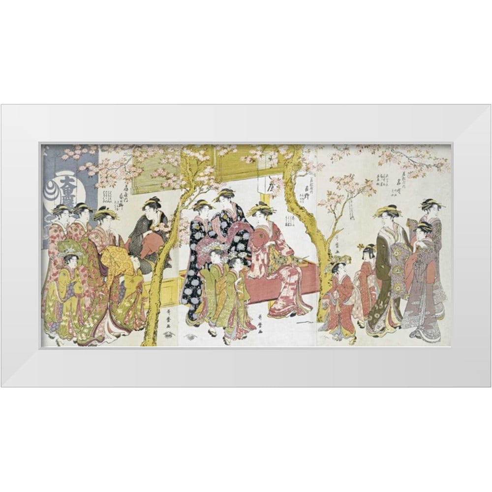 Utamaro, Kitagawa 14x9 White Modern Wood Framed Museum Art Print Titled ...