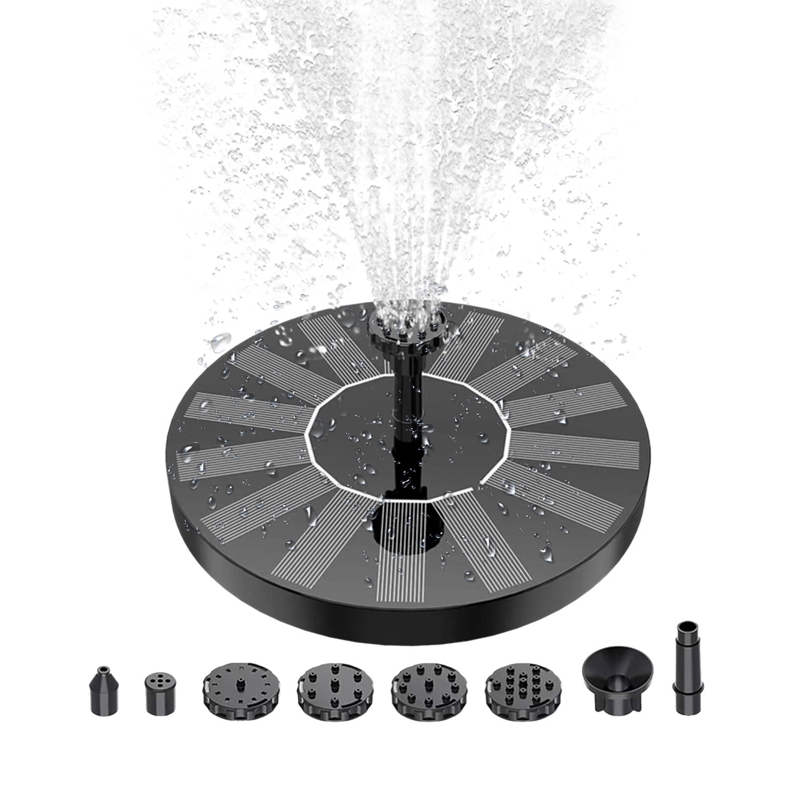 Uteam Solar Powered 4W Fountain Pump with Six Nozzles for Bird Bath ...