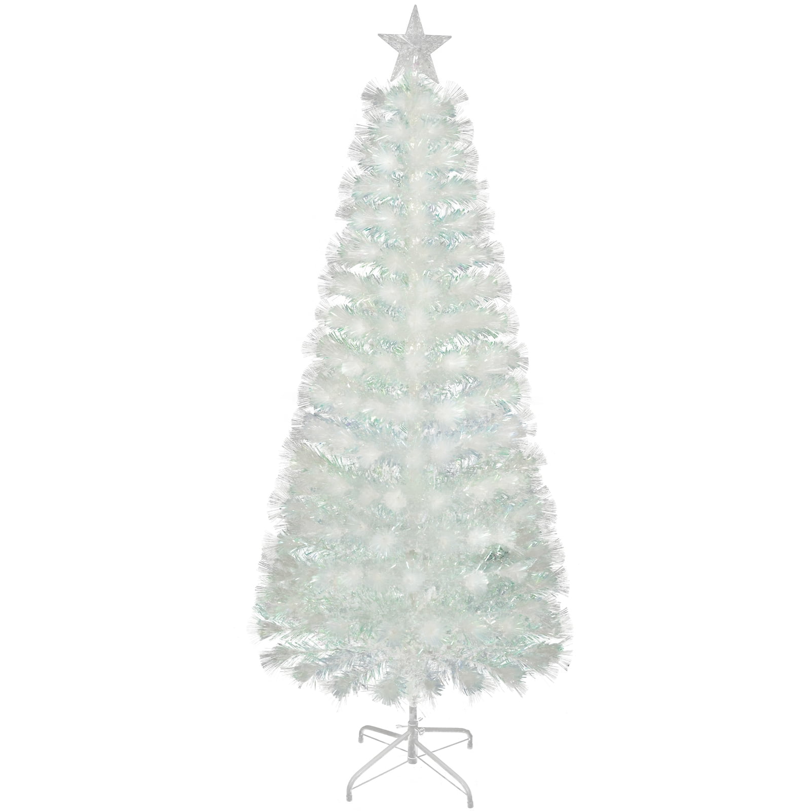 Uten 5ft Pre-Lit Fiber Optic Christmas Tree with Colorful LED Lights ...