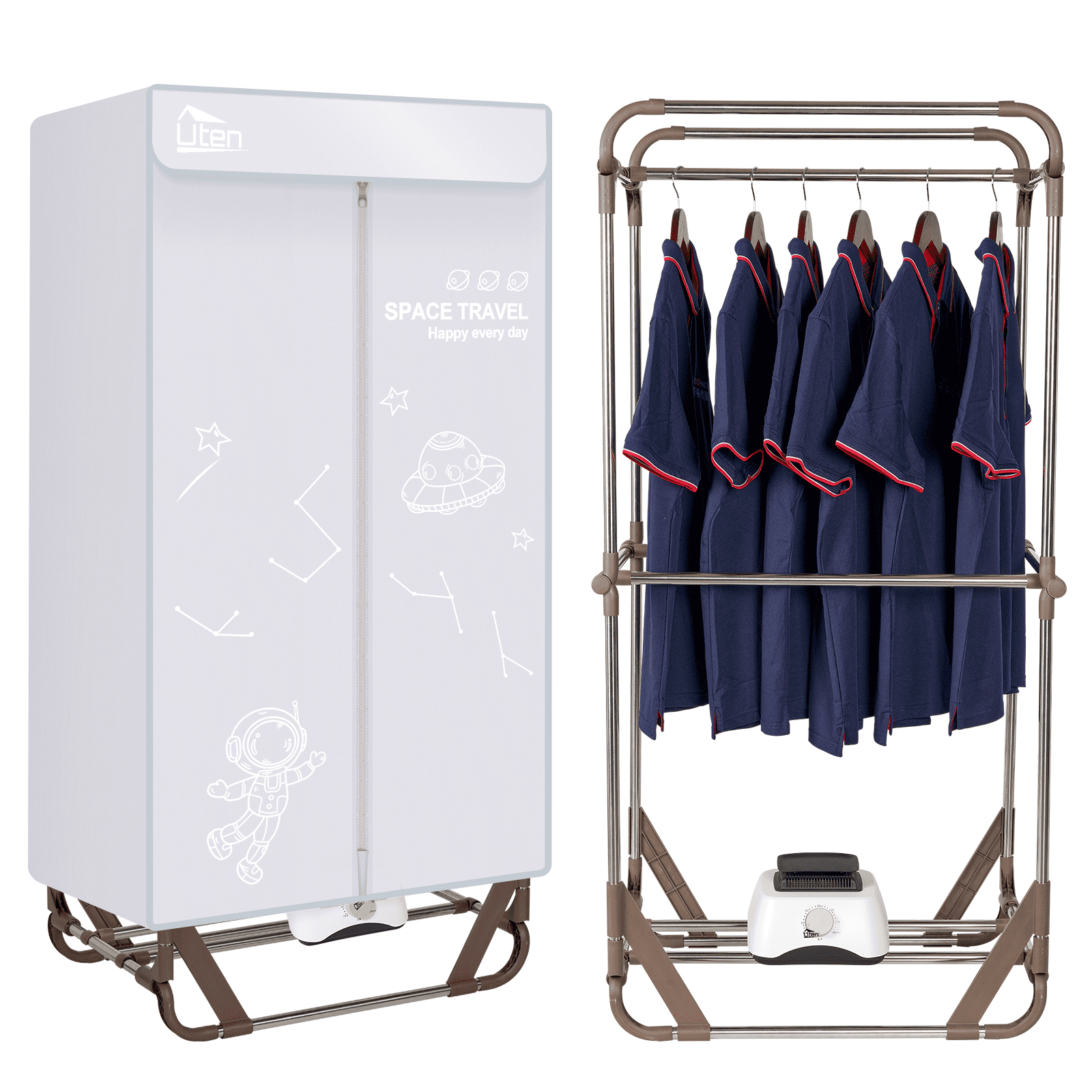 Uten Clothes Dryer, 1500W Power Electric Clothes Dryer Machine with ...