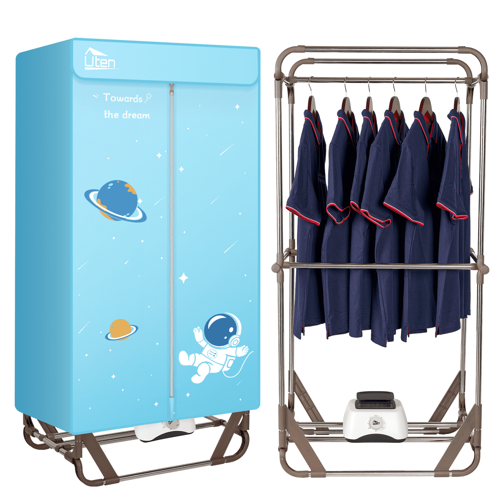 Uten Portable Foldable Electric Clothes Dryer, 1500W Fast Drying ...