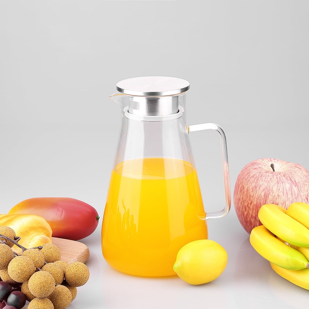 Uten Glass Pitcher with Lid, 53oz Water Pitcher and Handle, Glass Jug ...