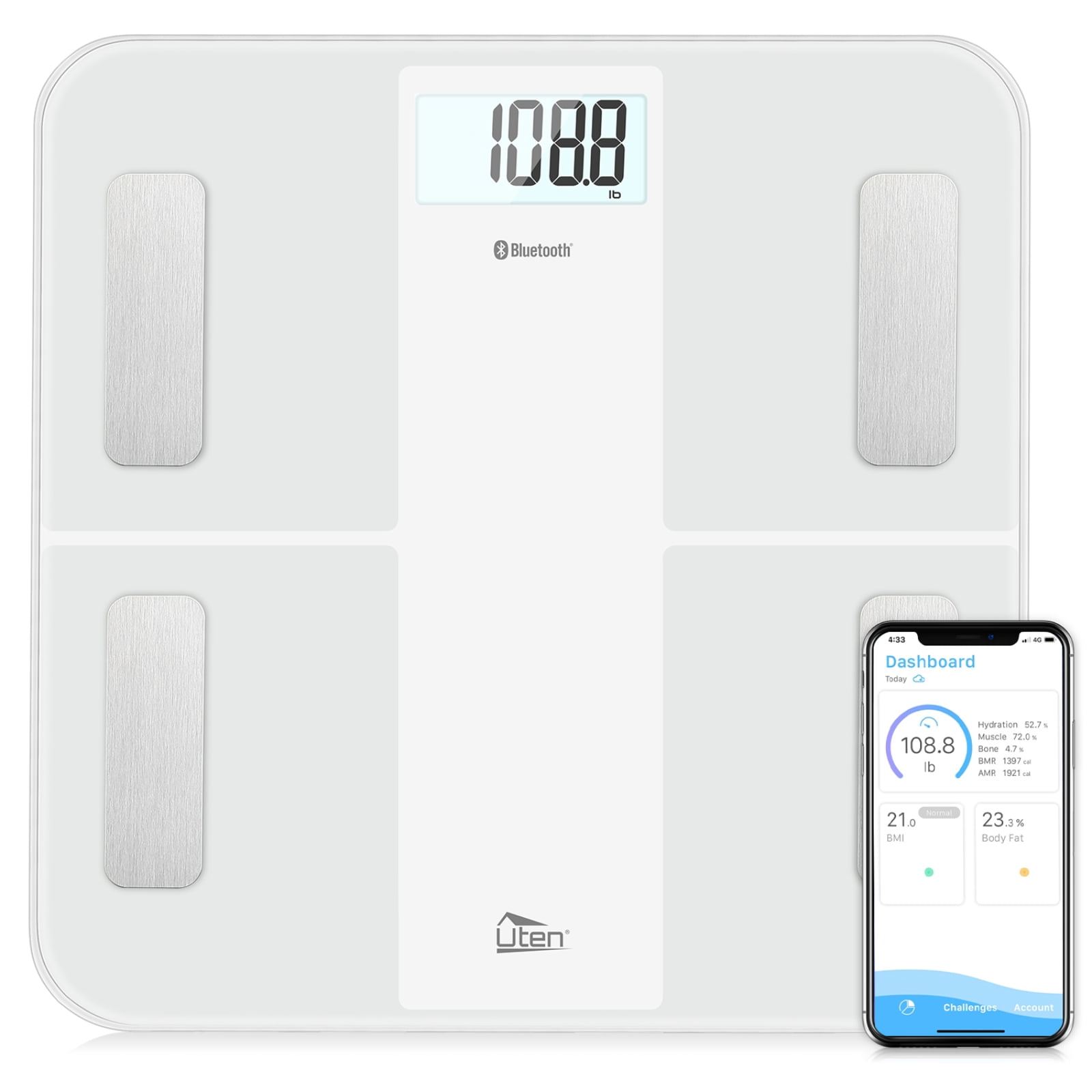 Uten Smart Scale For Weight, Bathroom Scale, Bluetooth Body Fat Scale, Highly Accurate Scale ...