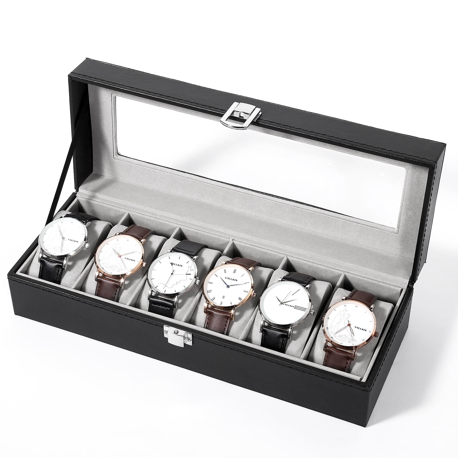 Uten Watch Box, Watch Case for Men, Leather Watch Holder Organizer ...