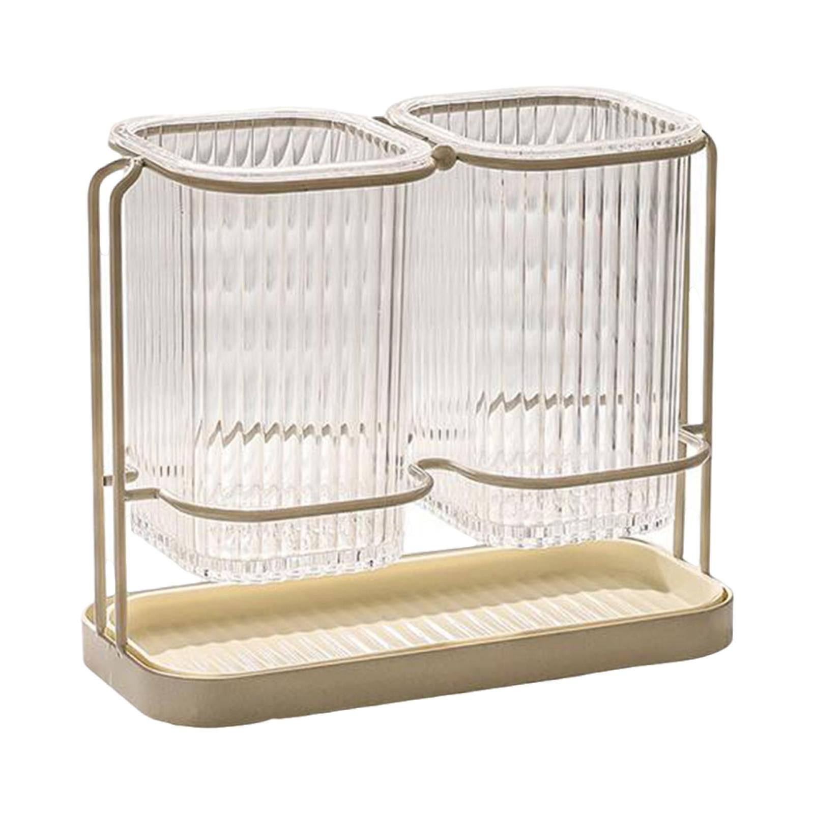 Utensil Crock Practical Utensil Pot with Drain Tray 2 Cups Draining ...