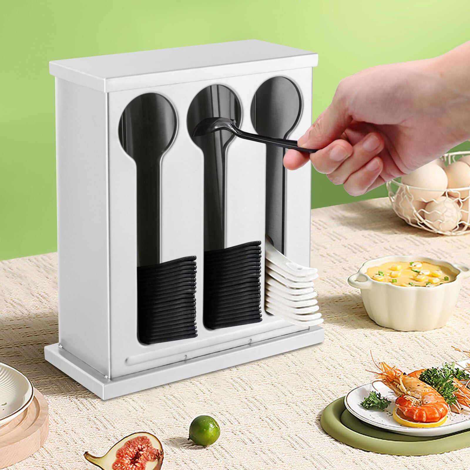 Utensil Dispenser For Spoon Fork Utensil Holder Station Stainless Steel ...