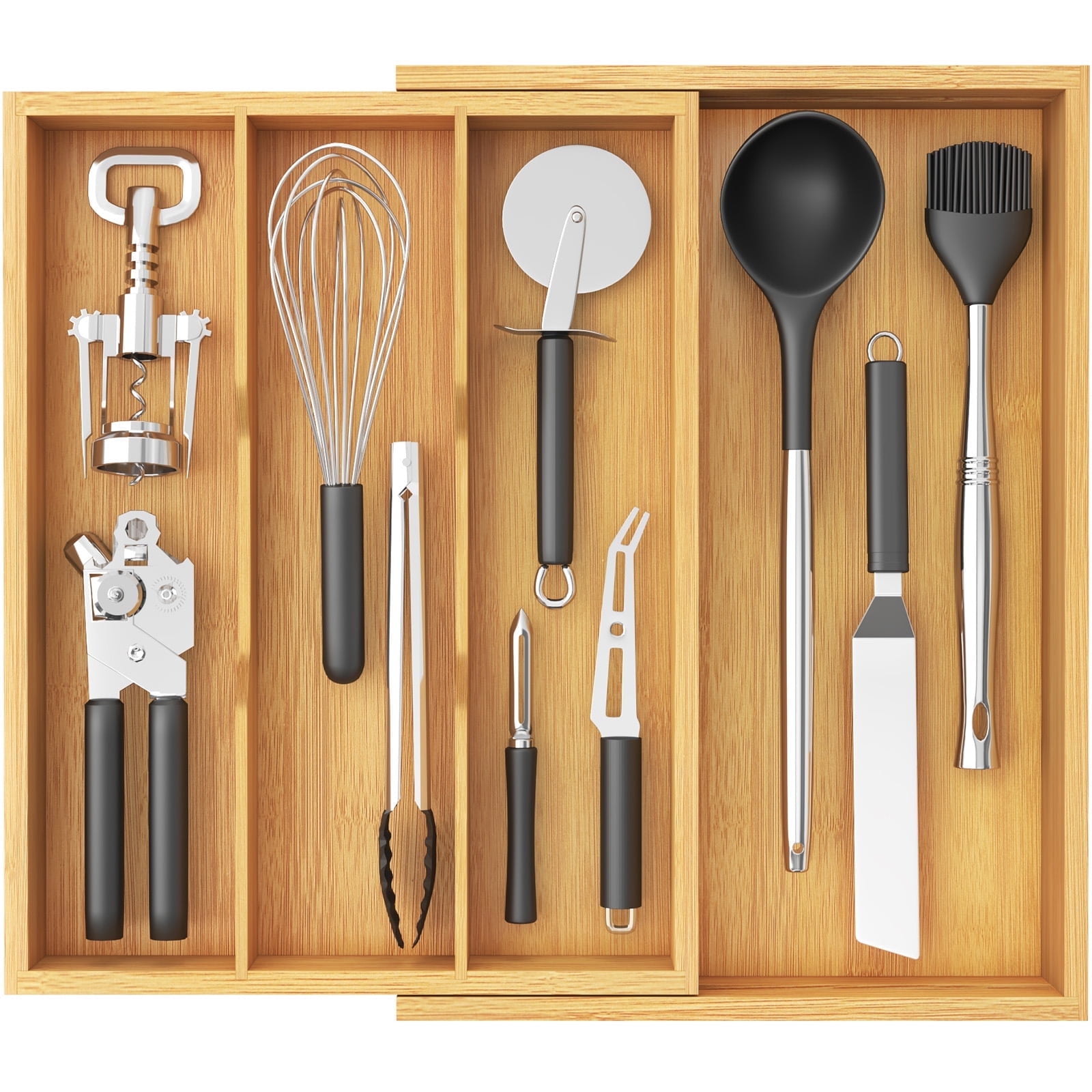 Lifewit Utensil Drawer Organizer, Expendable Cooking Silverware Tray ...