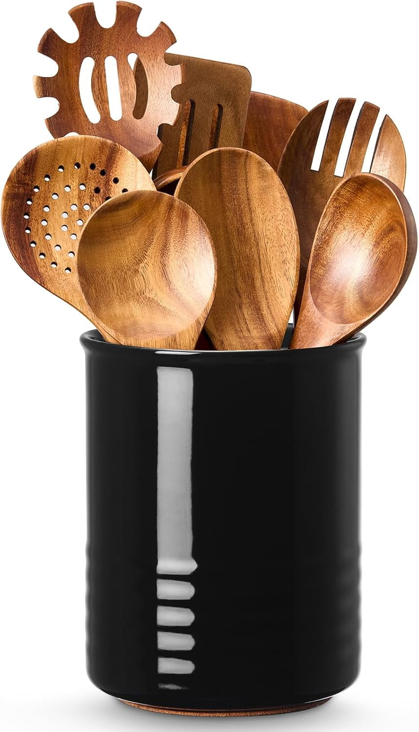 Utensil Holder, 6.7" Ceramic Kitchen Utensil Crock for Countertop ...