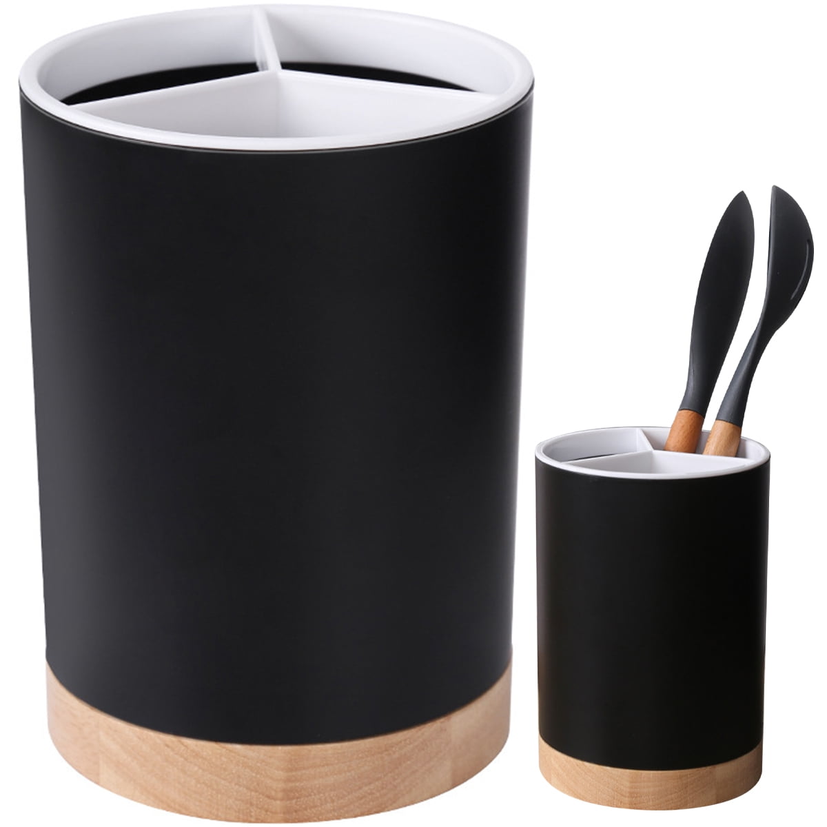 Utensil Holder Cutlery Drainer Kitchen Tableware Storage Bucket Plastic ...