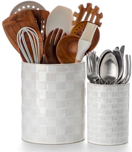 Utensil Holder, Extra Large Ceramic Utensil Crock for Kitchen Counter ...