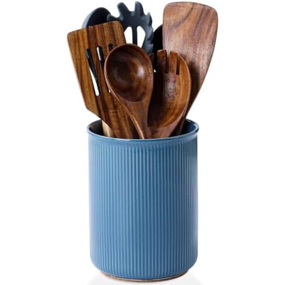 Utensil Holder, Extra Large Utensil Crock, Stable Ceramic Utensil ...