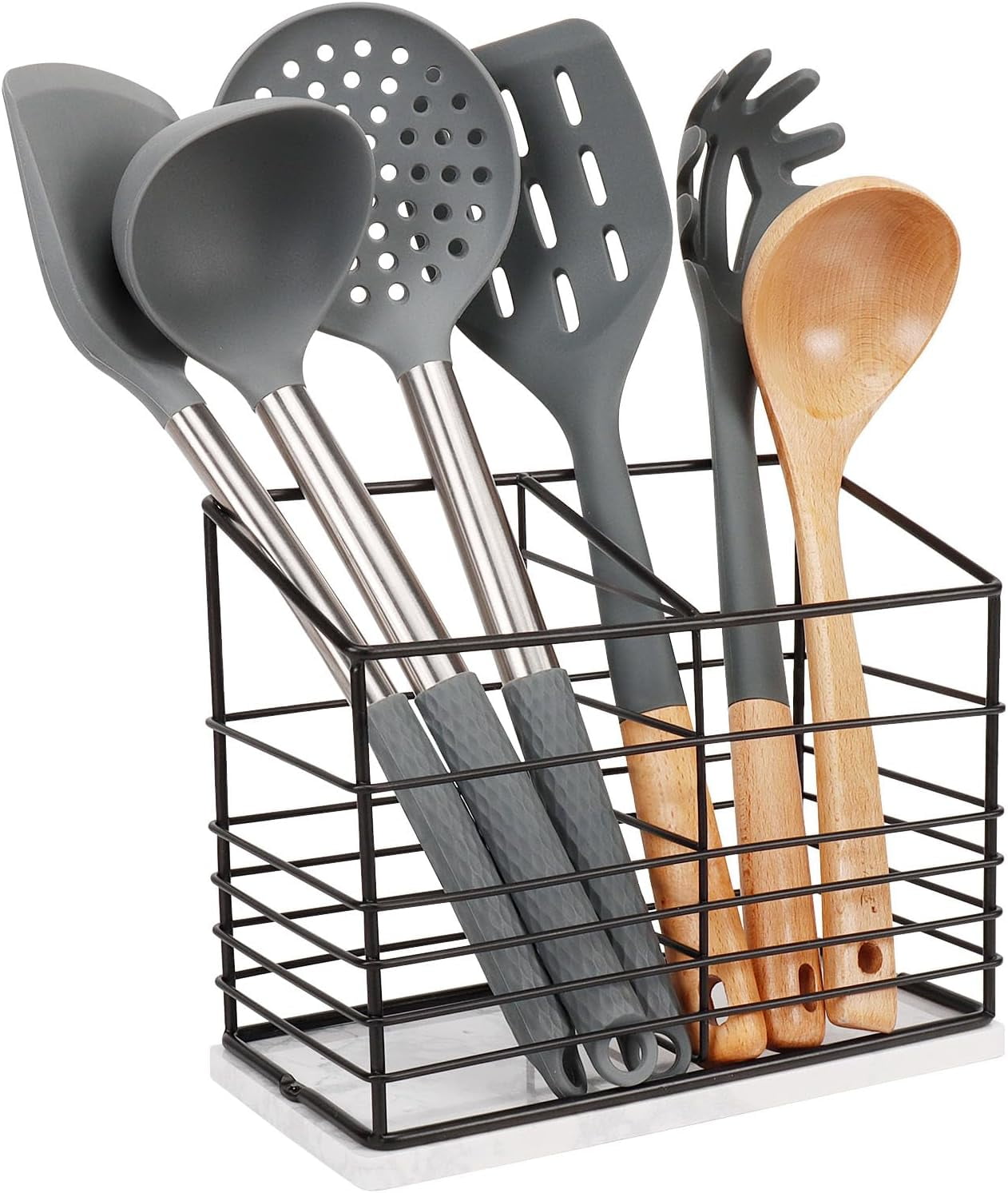 Utensil Holder for Kitchen Counter, Metal Utensil Holder Rack for ...