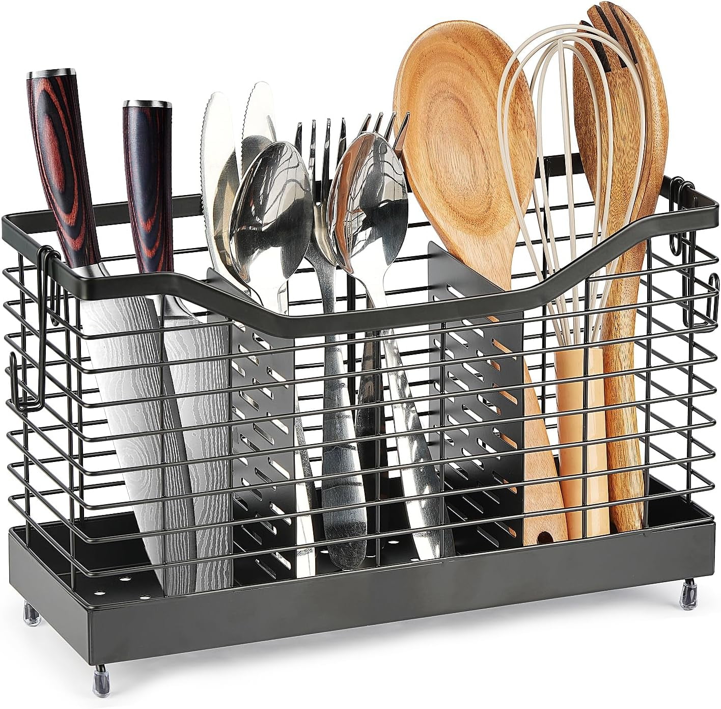 Utensil Holder for Kitchen Counter, Stainless Steel Utensil Drying Rack ...