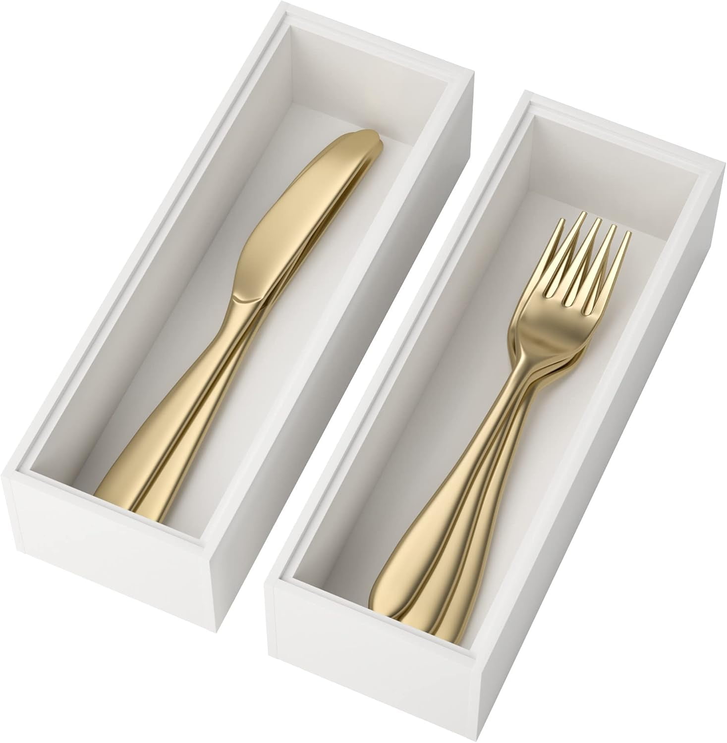 Utensil Organizer Silverware Drawer Organizer - Set of 2, Stackable ...