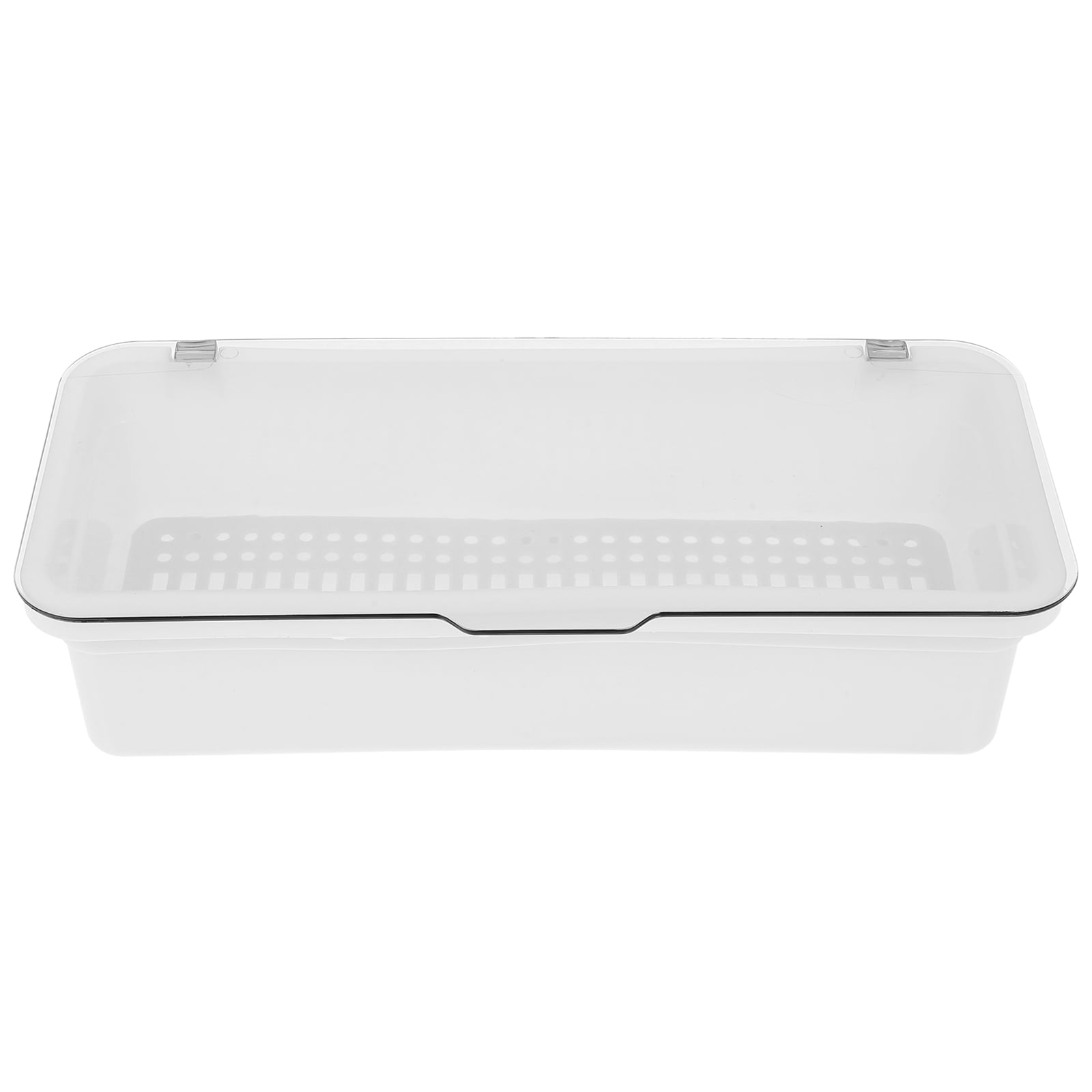 Utensil Organizer with Lid Plastic Silverware Tray Cutlery Storage Box ...