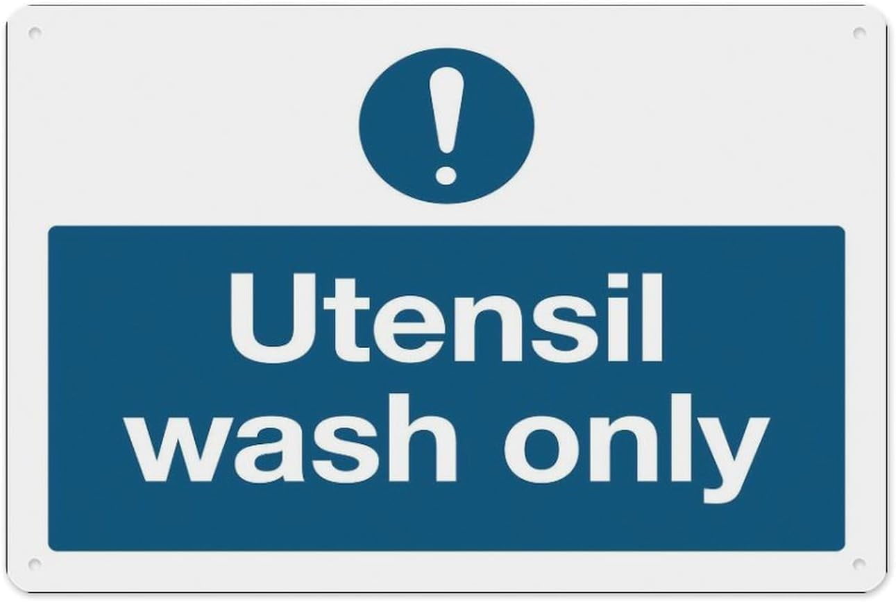 Utensil Wash Only Sign 8"x12" - Aluminum Tin Warning for Home Outdoor ...