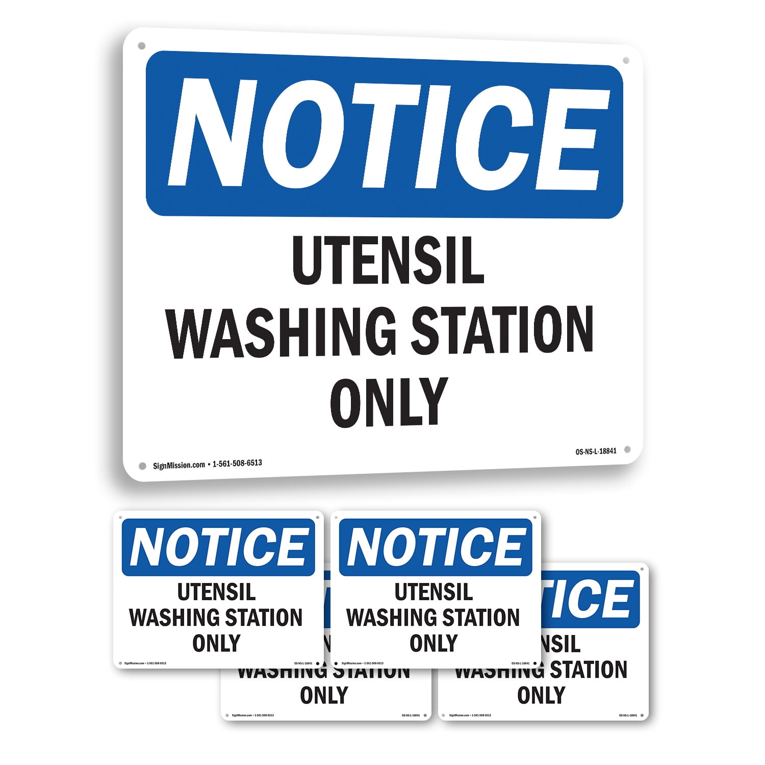 Utensil Washing Station Only OSHA Notice Aluminum Sign 10 Inch x 7 Inch ...