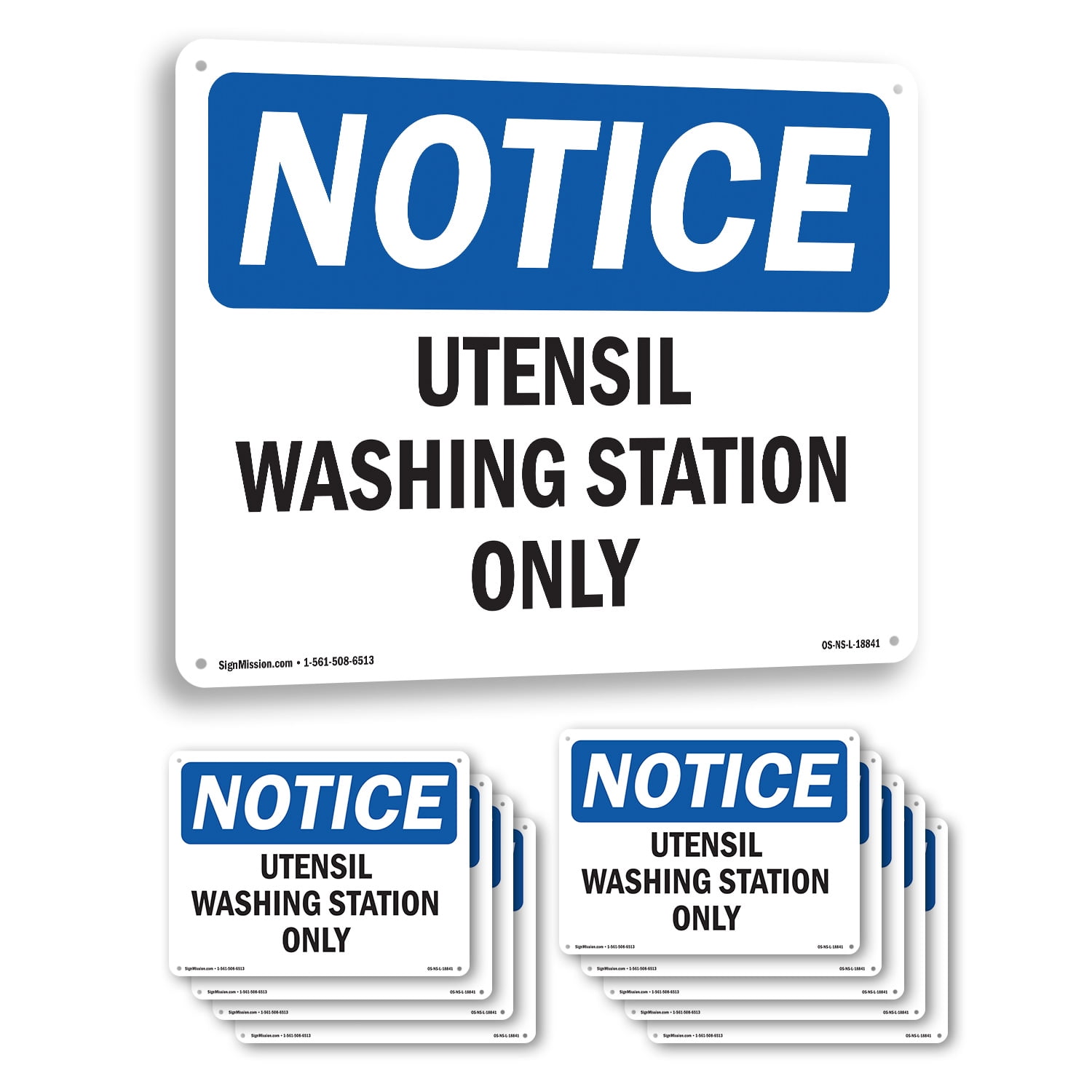 Utensil Washing Station Only OSHA Notice Rigid Plastic Sign 24 Inch x ...