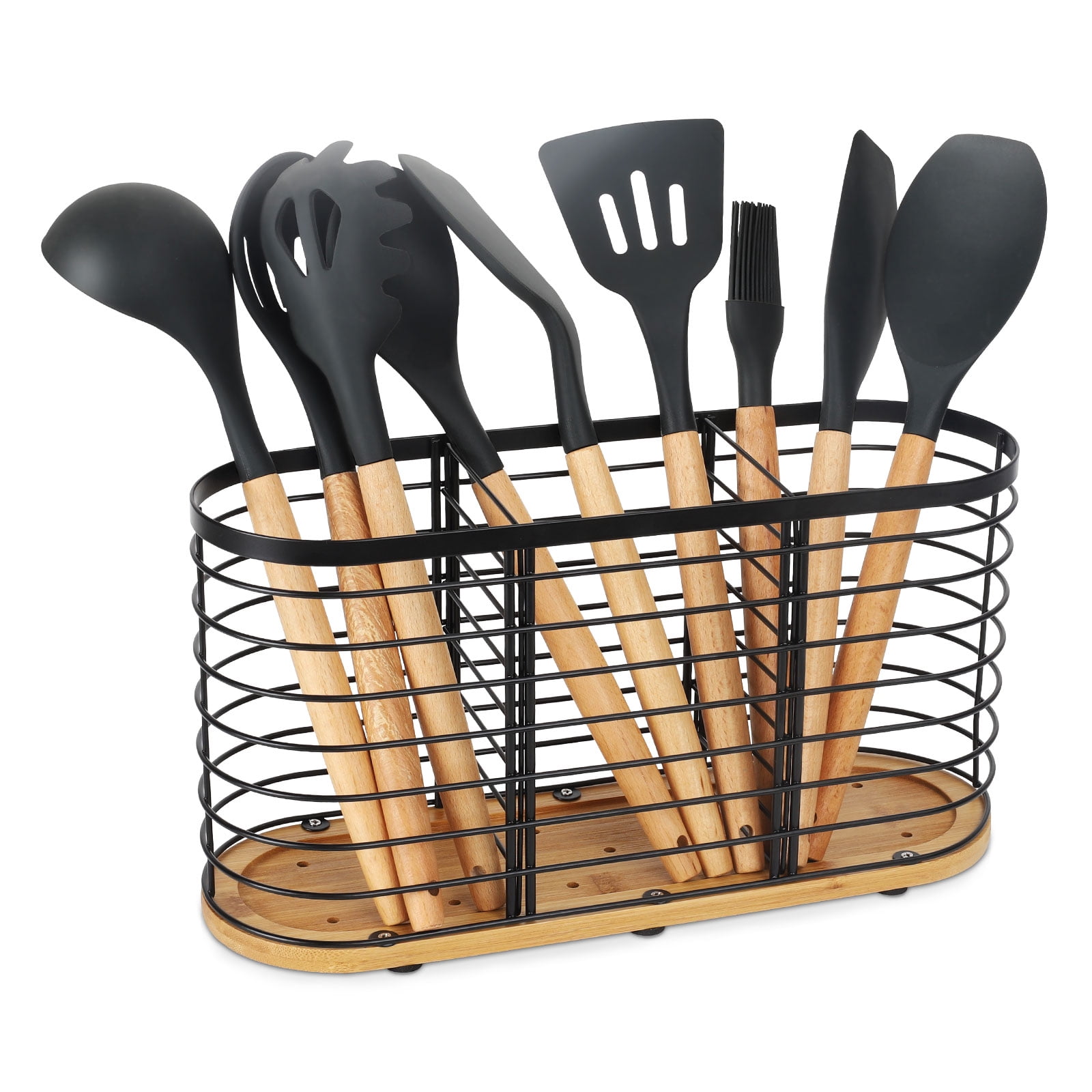 Utensil holder for Kitchen Counter- Large Utensils Holder For Farmhouse ...