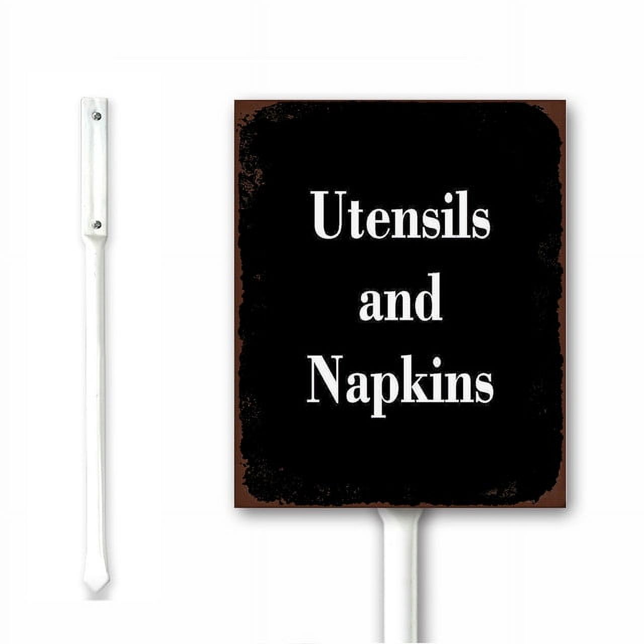 Utensils and Napkins Black Yard Sign With Stake, Rustic Lawn & Garden ...
