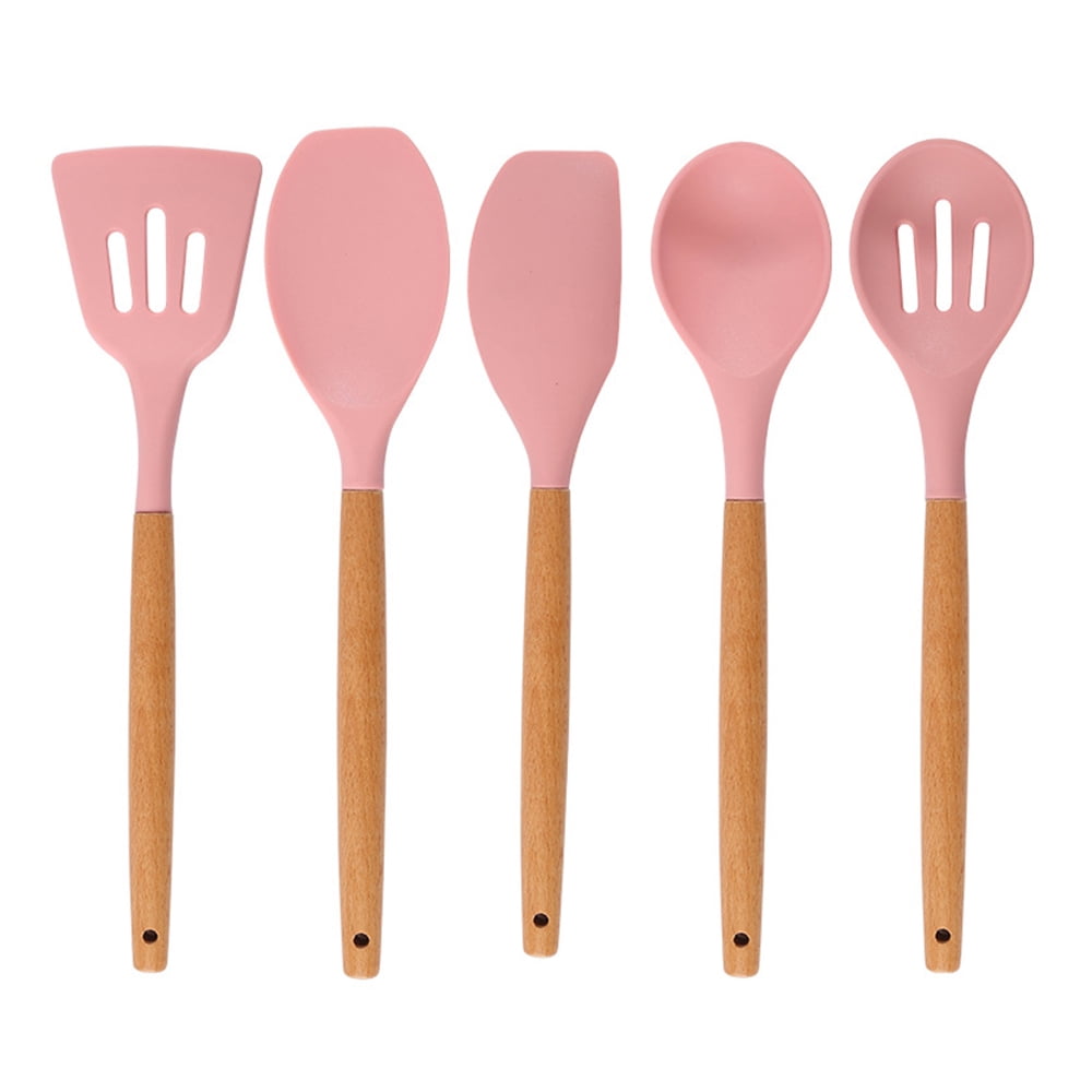 Utensils Set - Non-Stick Silicone Cooking Utensils Set - 5 Piece ...