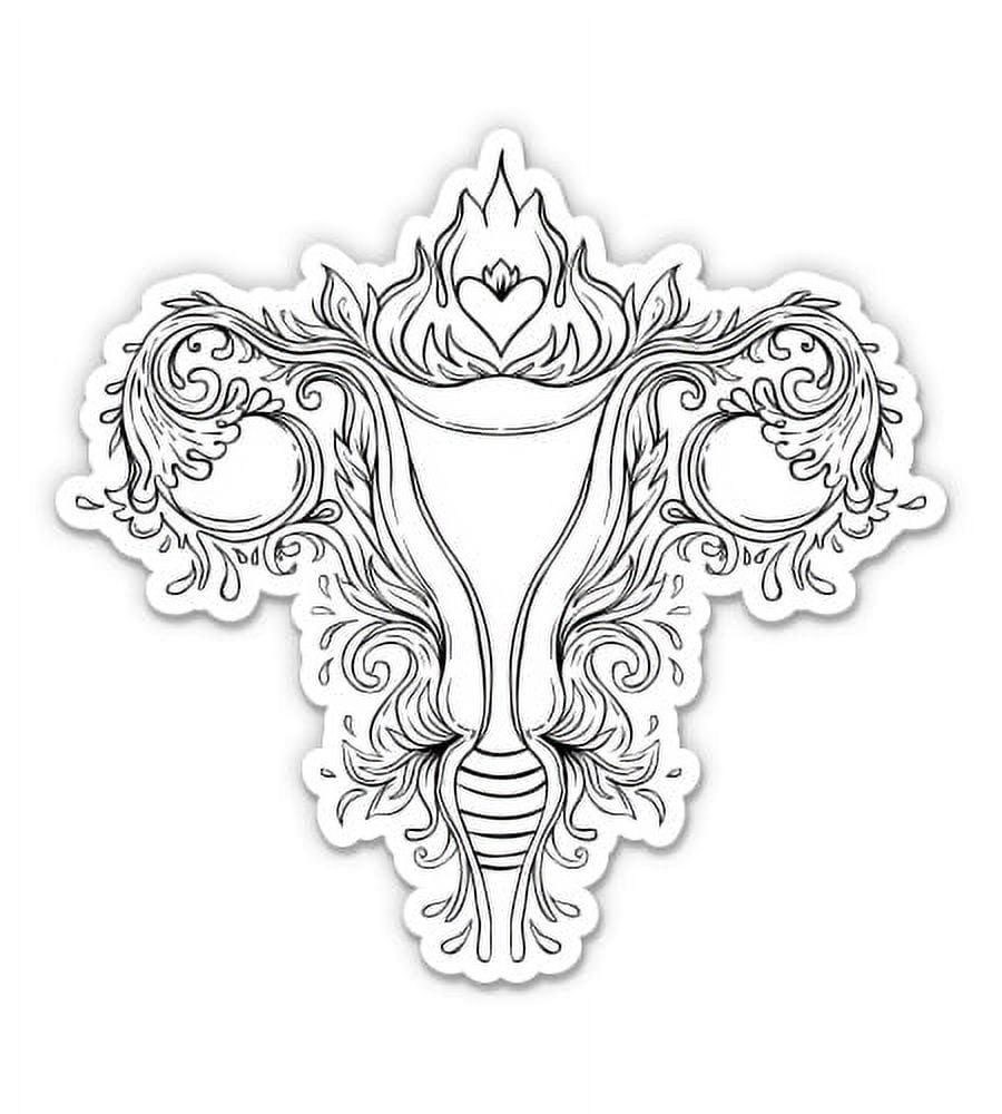 Uterus Ornate Female Girl Power - 5" Vinyl Sticker - For Car Laptop I ...