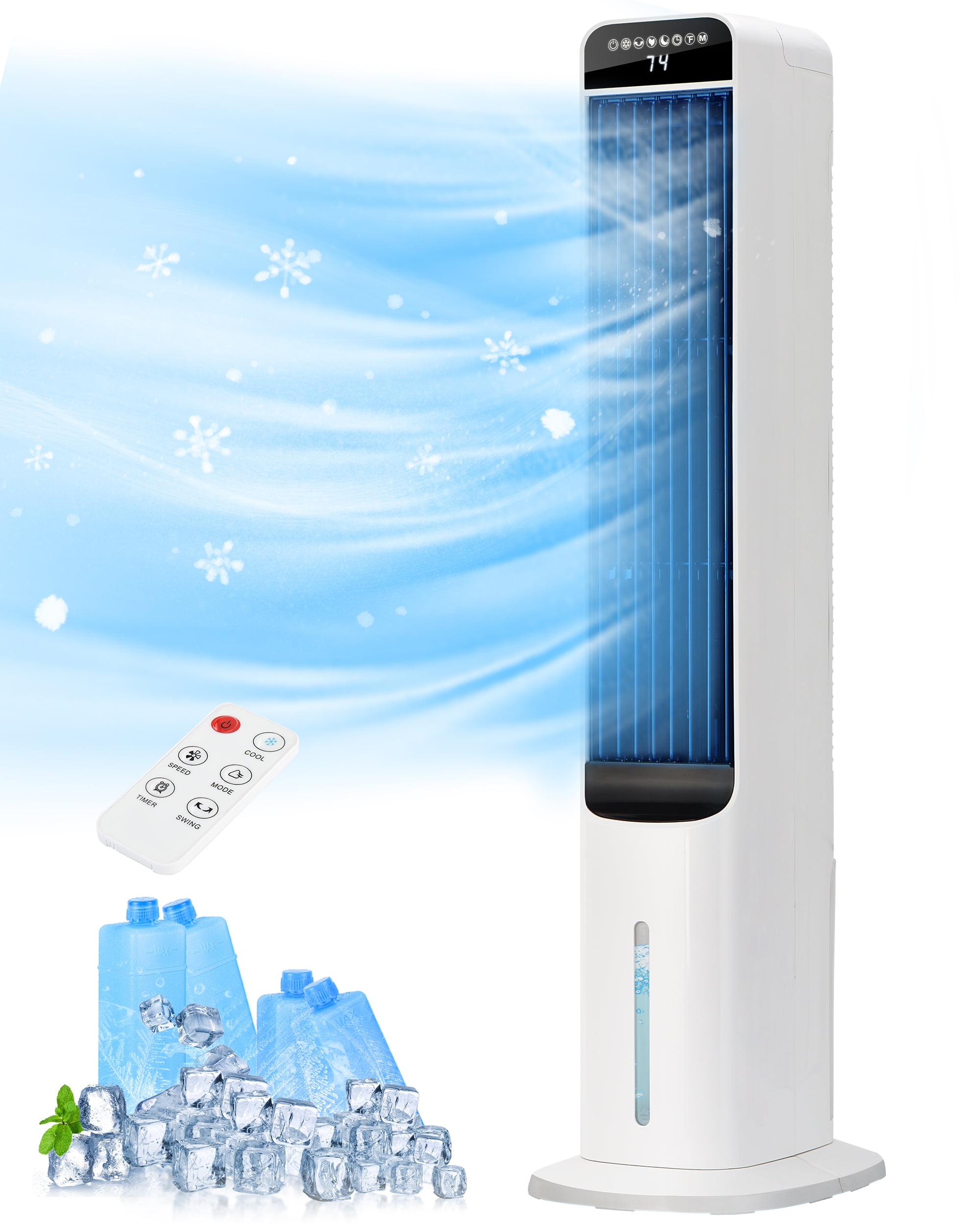 "Uthfy 41"" Portable Evaporative Cooler, 80° Oscillation, 3 Speeds ...
