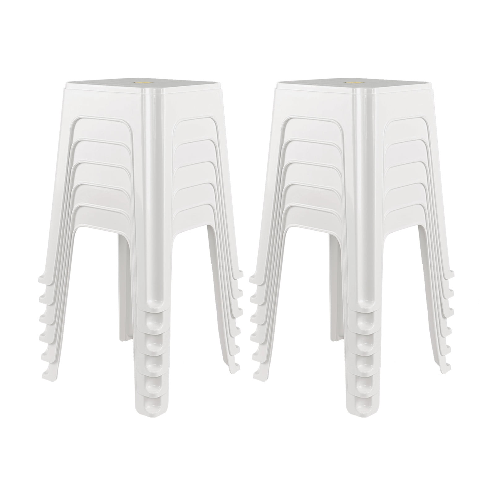 Utiao 12-Pack Plastic Stackable Stools, Square Plastic Stool Chair ...