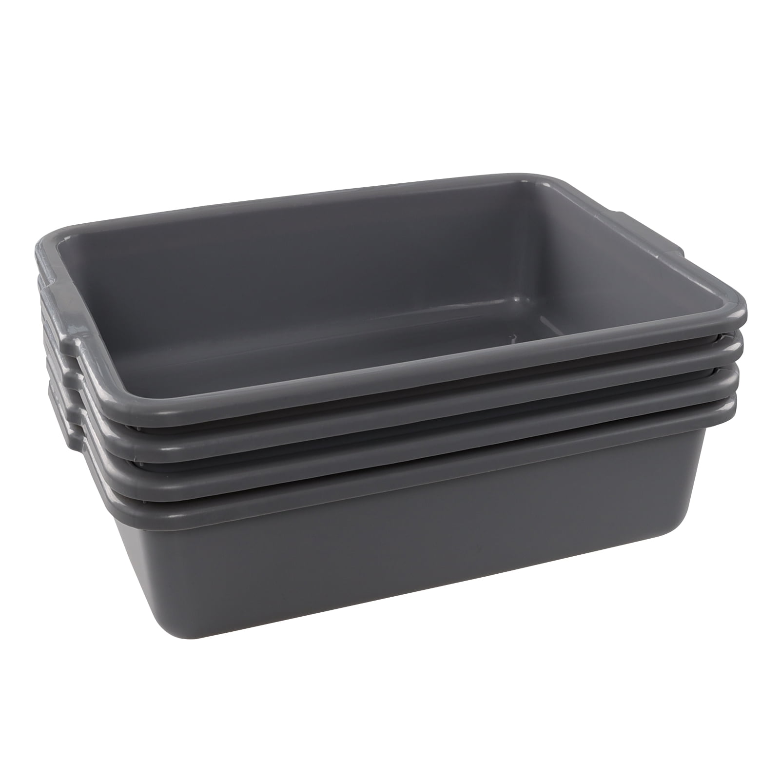 Utiao 4-Pack 22 L Commercial Bus Tub Box, Plastic Restaurant Dish Tub ...