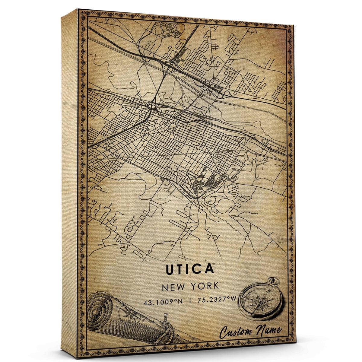 Utica Map Poster, New York Map Art Poster, Canvas, Utica Map City style ...
