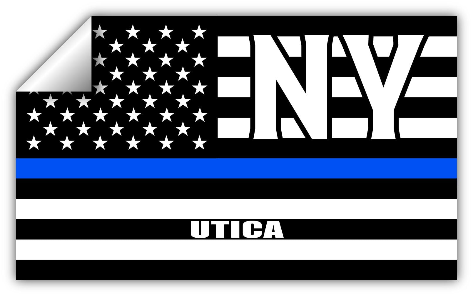 Utica NY New York Oneida County Thin Blue Line Stealthy USA Flag ...