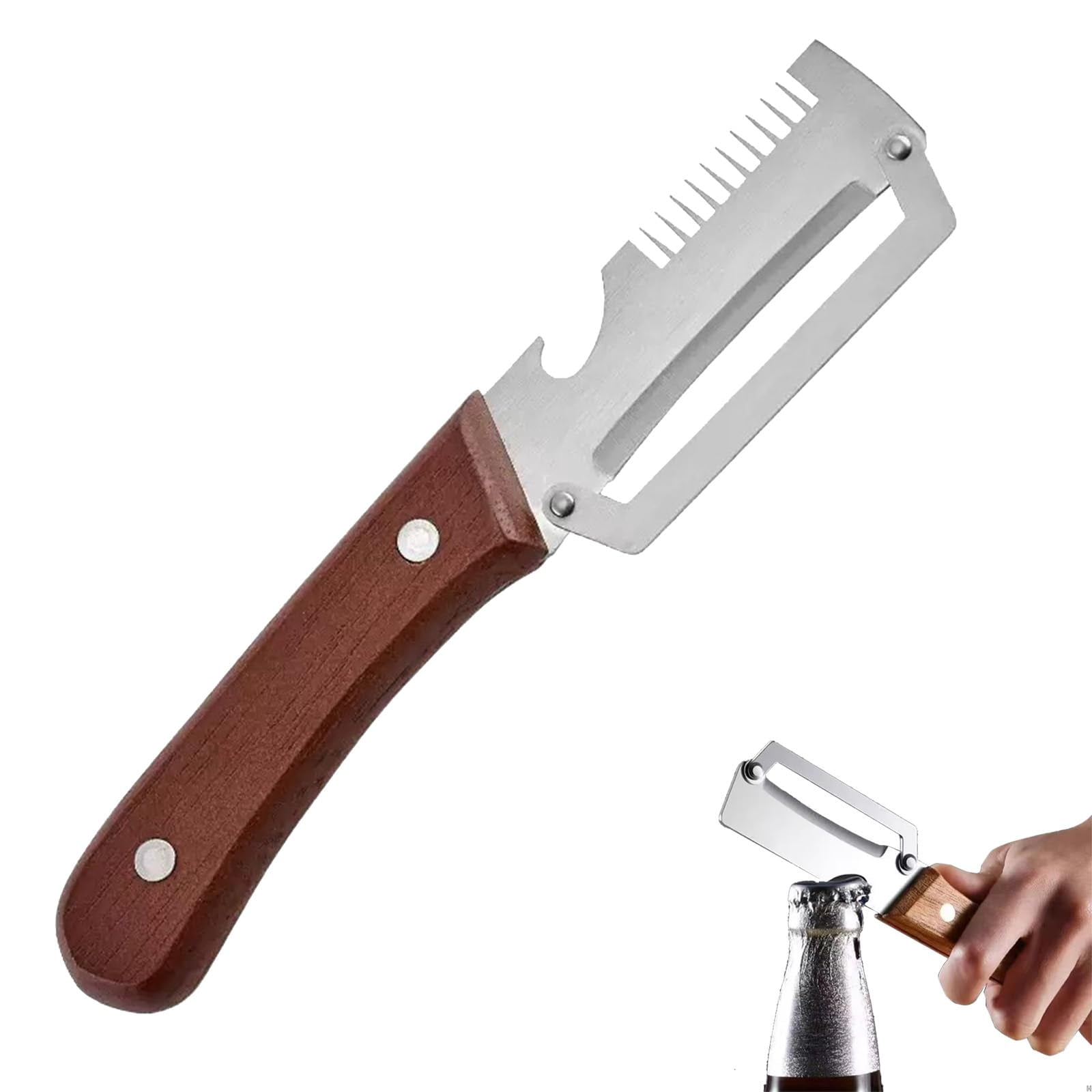 Utilira Julienne Peeler with Wooden Handle and Bottle Opener ...