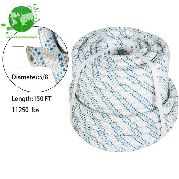 Utility 5/8" x 150' Double Braid Polyester Arborist Bull Rope Tree ...