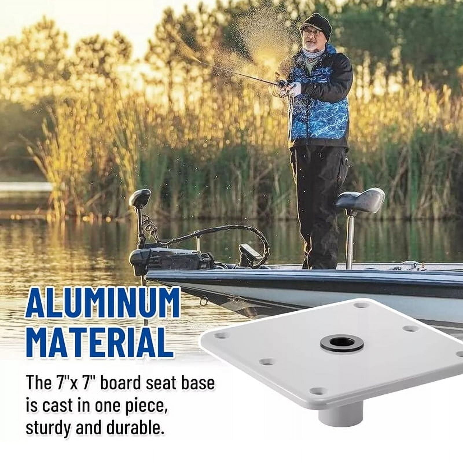 Utility Aluminum Boat Seat Base, 7 X 7Inch Boat Seat Pedestal 3/4Inch ...