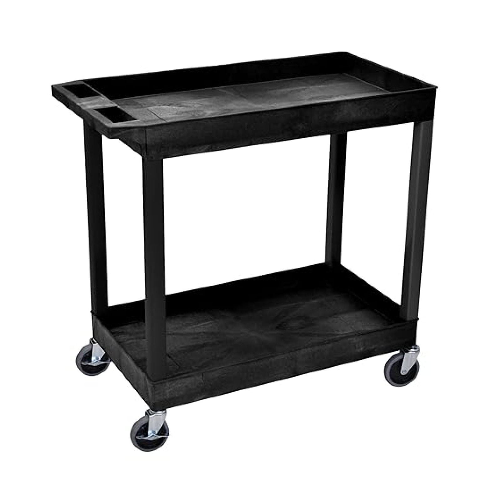Utility Cart 32x18 Inch - 2 Shelf Rolling Cart - Walmart.com