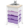Utility Cart with 4 Drawers,Rolling Storage Cart with Drawers,Storage ...