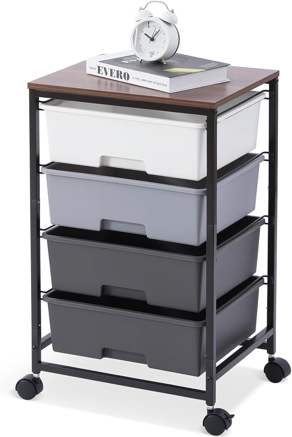 Utility Cart with 4 Drawers,Rolling Storage Cart with Drawers,Storage ...