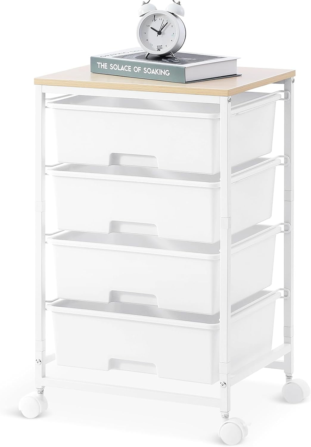 Utility Cart with 4 Drawers,Rolling Storage Cart with Drawers,Storage ...