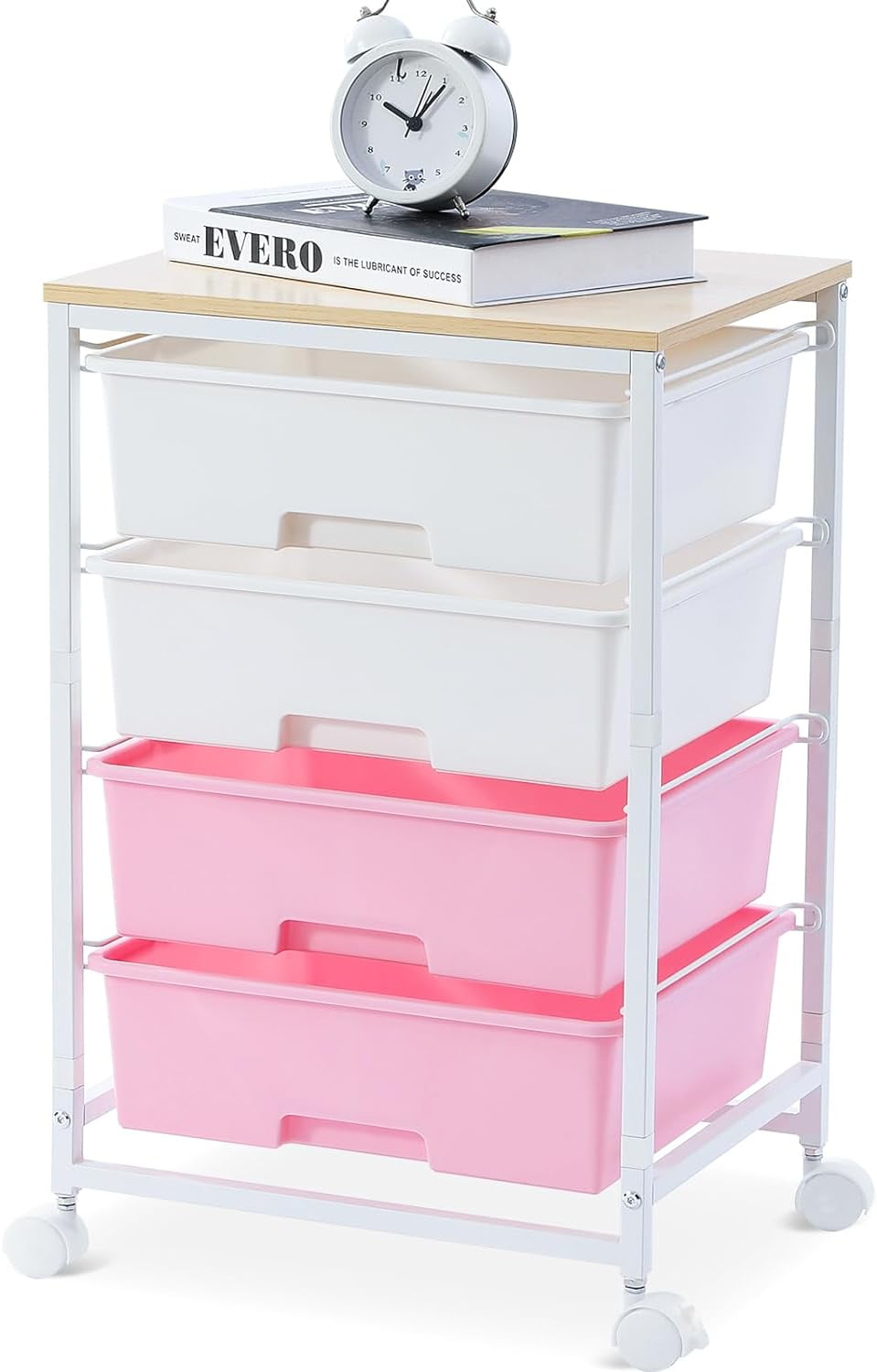 Utility Cart with 4 Drawers,Rolling Storage Cart with Drawers,Storage ...
