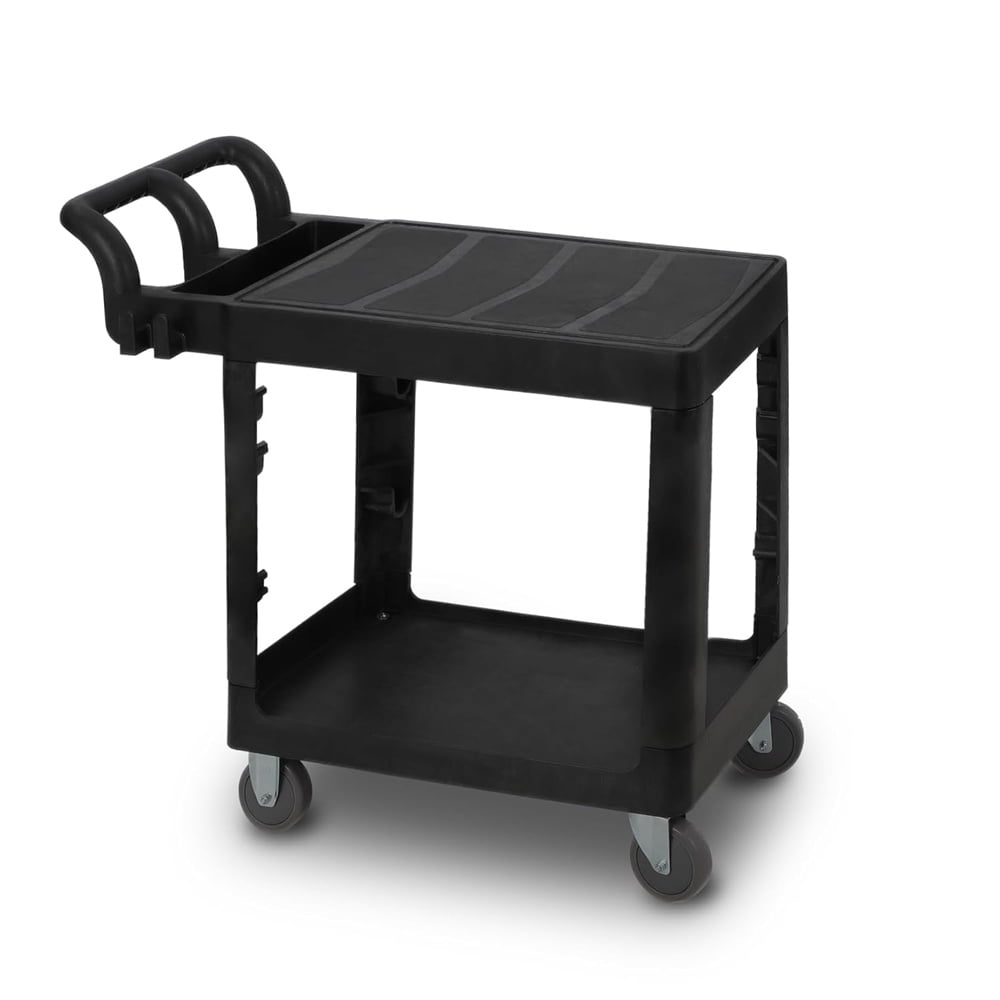 Utility Cart Flat Top, 2 Shelf Rolling Utility Cart On Wheels, 440Lbs ...