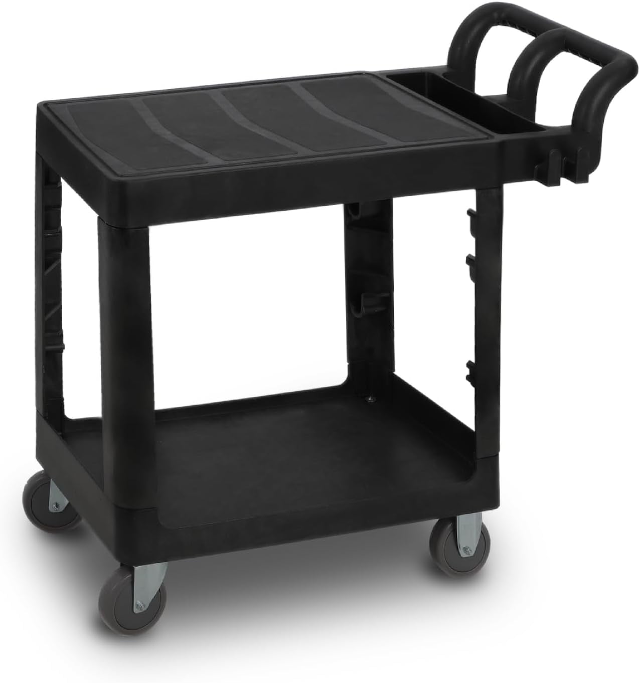 Utility Cart,Heavy Duty Plastic Utility Cart,Flat Top,Swivel Wheels,440 lbs Capacity,Ergonomics ...