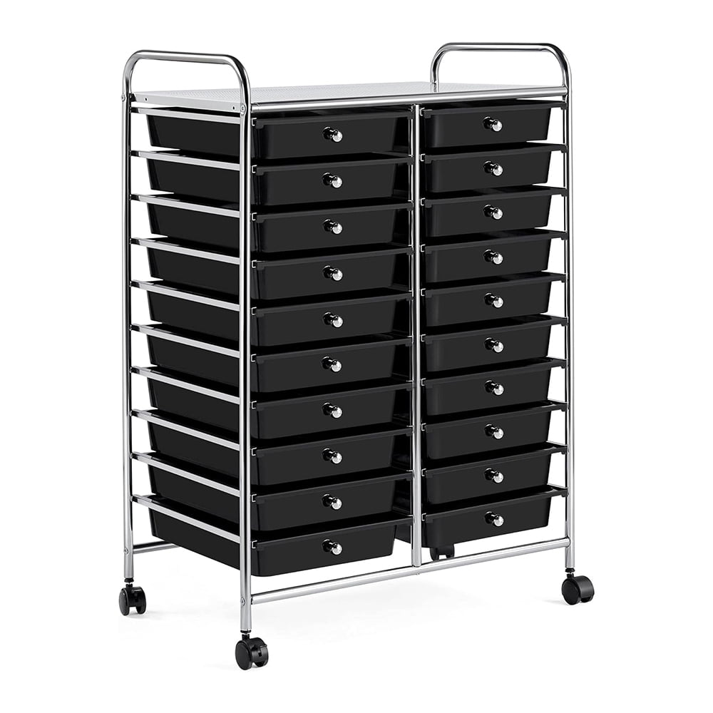 Utility Cart, Rolling Cart Organizer with 20 Drawers, Plastic Storage ...