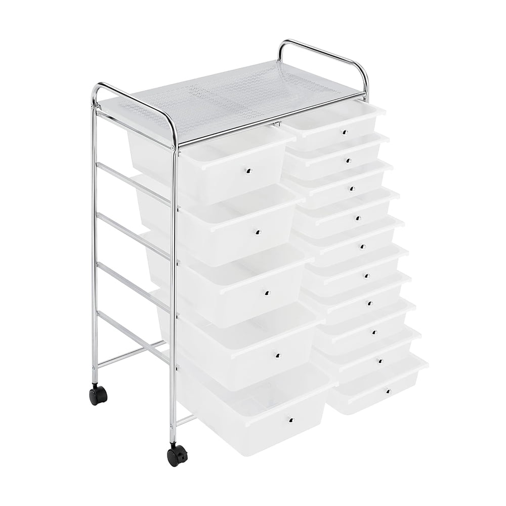 Utility Cart, Rolling Cart Organizer with 4 360 Castor Wheels, Plastic ...