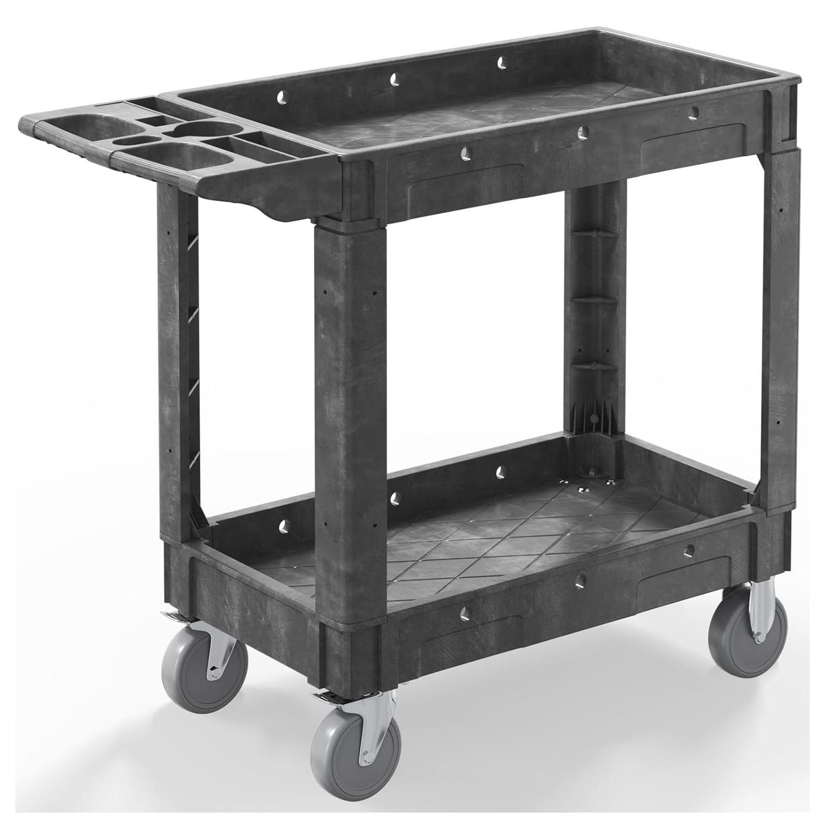 Utility Cart on Wheels, 1000 lbs Capacity Rolling Service Cart, 40 x 17 Inch Work Carts, 2 Shelf ...