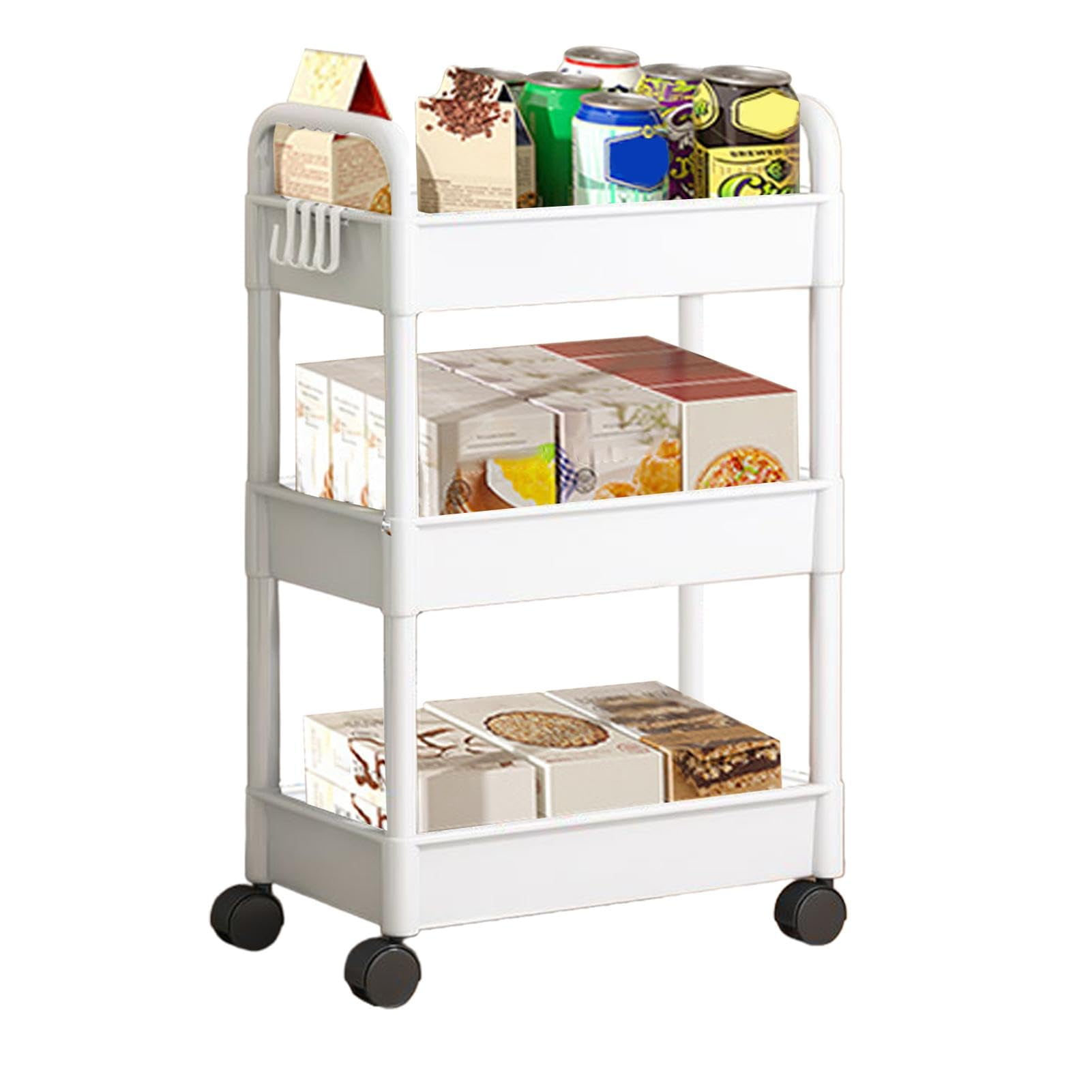 Utility Cart on Wheels, Storage Rack Rolling Cart Organizer, Storage ...