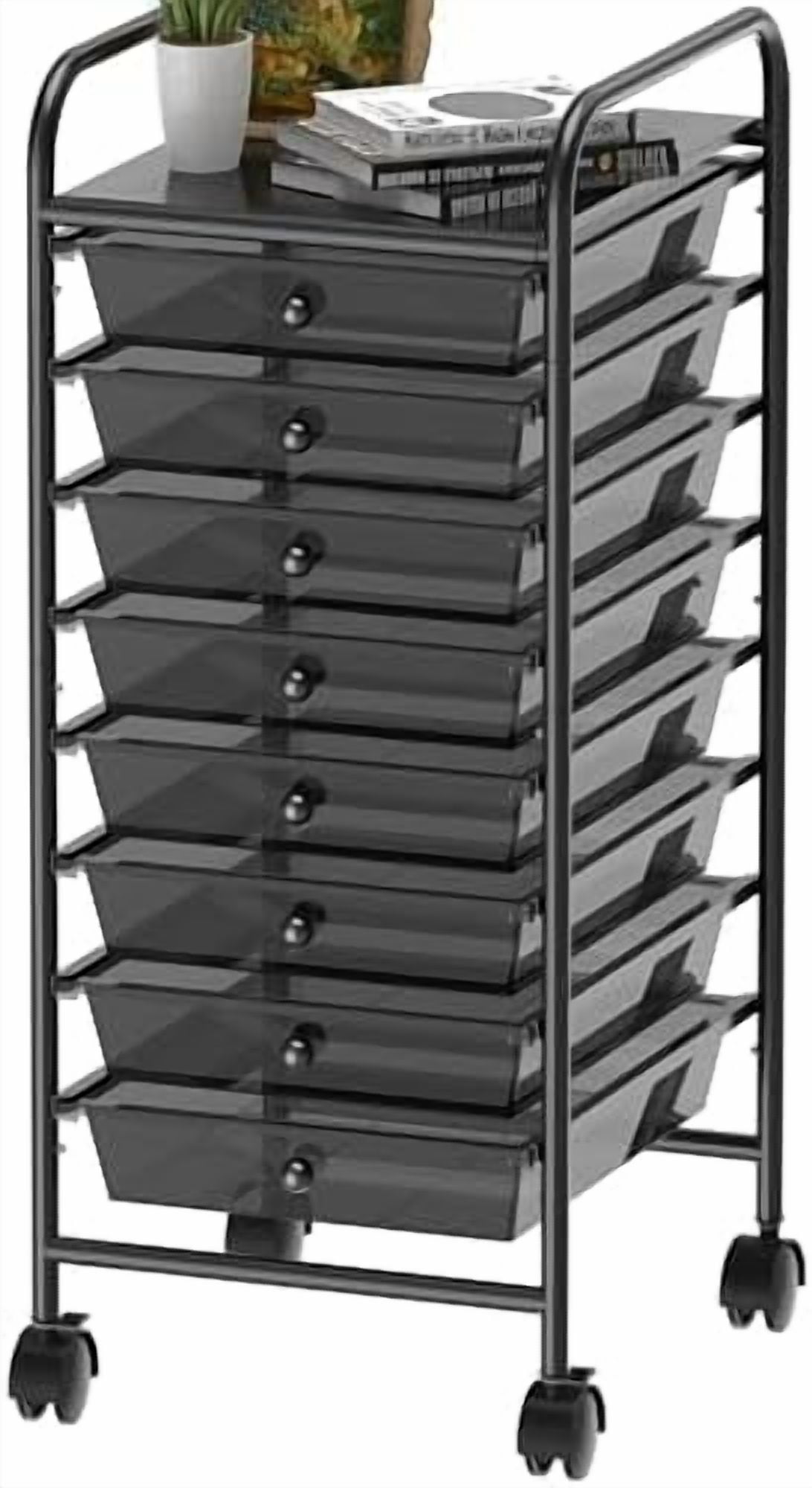 Utility Cart with 10 Drawers Rolling Storage Art Craft Organizer ...